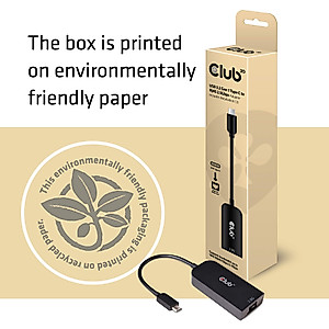 Club 3D USB 3.2 Adapter Type C to 2.5 Gigabit Ethernet ST./BU. Black CAC-1520