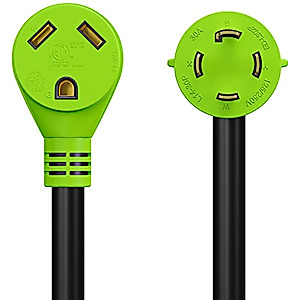 Gen RV 12" 30Amp Locking 4-Prong Male / 30Amp Standard Female Generator Adapter With Grip (4-Prong)