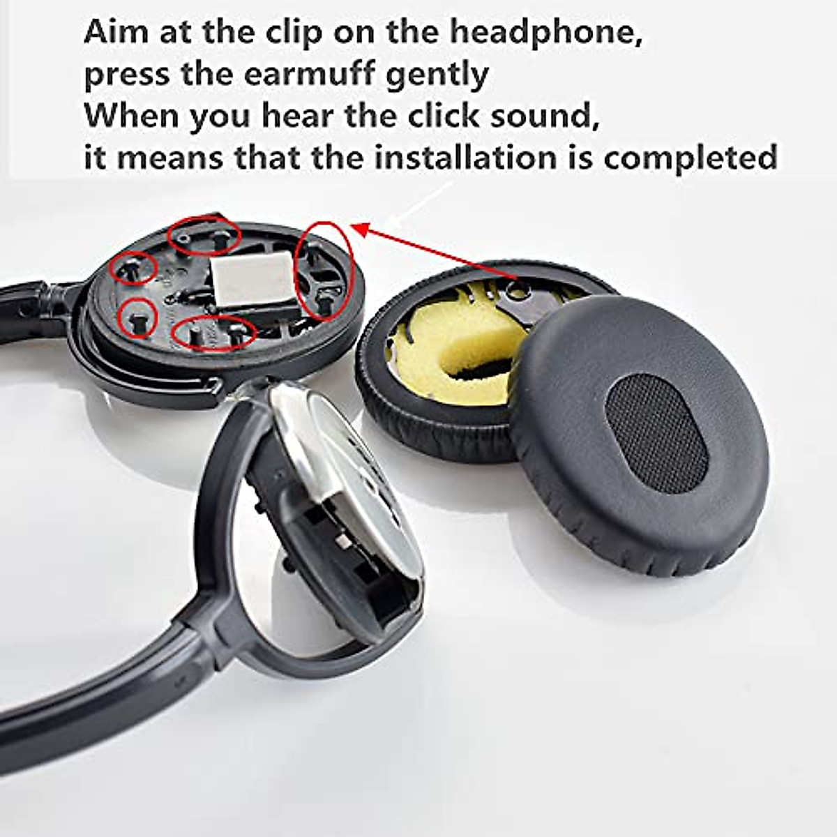 QC3 Replacement Ear Cushions Kit Exact Replacement Ear Pads Compatible with Bose QC3 On-Ear OE1 Headphones