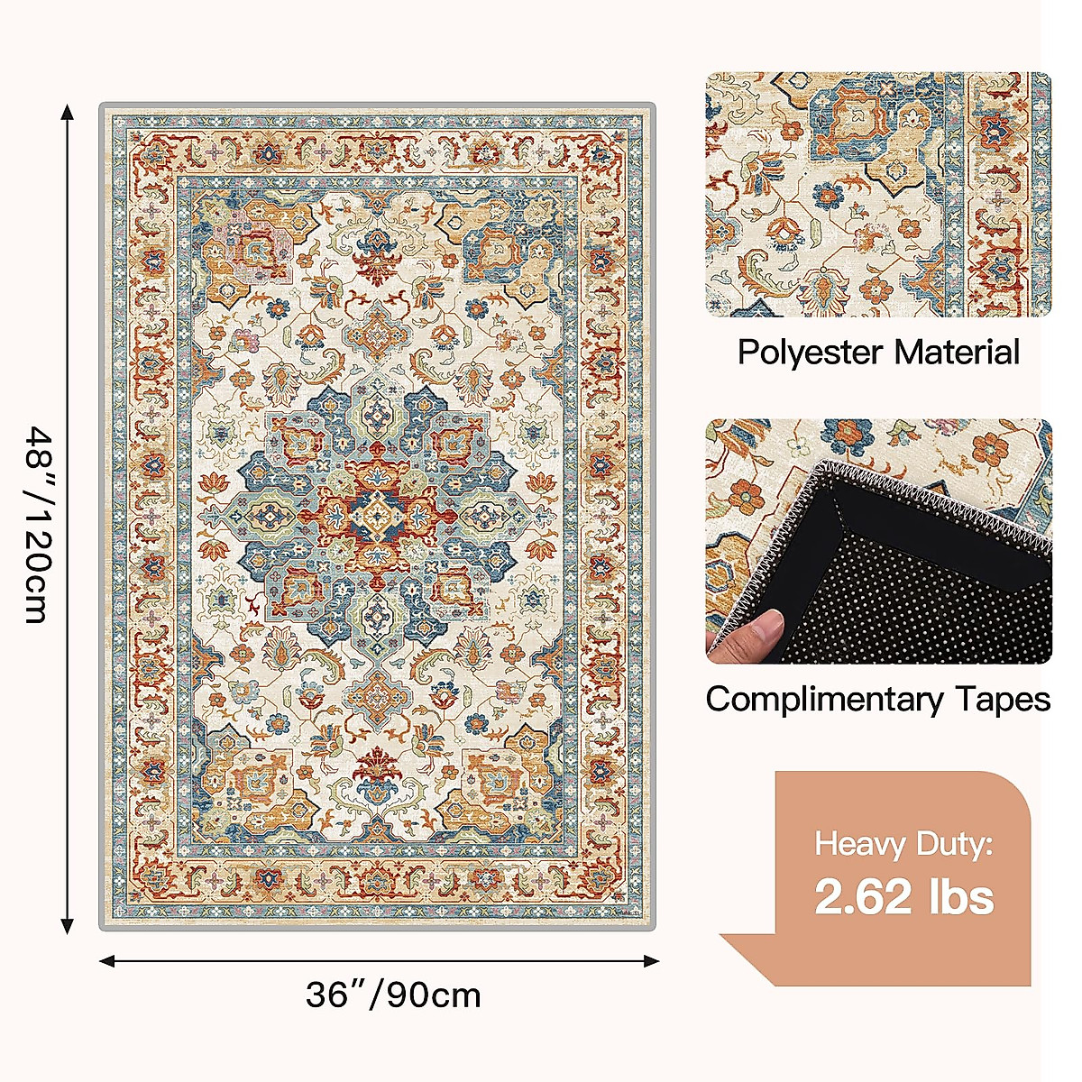 Office Chair Mat for Hardwood Floor, 2.62 lbs Anti-Slip Hi-Q Desk Chair Mat for Hardwood & Low-Carpeted Floors, 48x36 Easy to Clean Desk Floor Mat for Office Chair on Hardwood Floors