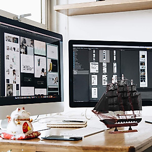 IMIKEYA 1Pc Wooden Pirate Ship Model Sailboat Vessel Model Sailing Ship Boat Home Decor