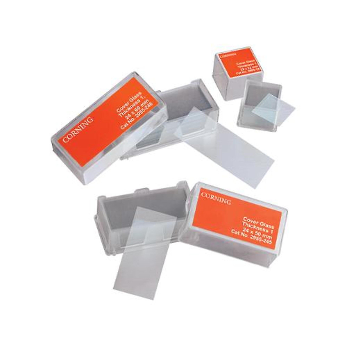 Corning 2975-245 Borosilicate Glass Rectangular #1 Cover Glass, 24mm L x 50mm W (Case of 1000)