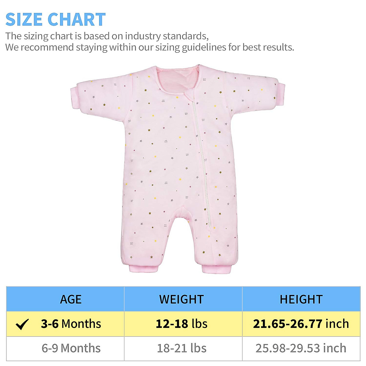 BBTKCARE Sleep Sack - Cotton Wearable Blanket，Warm Baby Pajamas for Toddler 3-6 Month-Pink