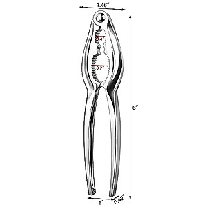 New Star Foodservice 24135 1-Piece Heavy Duty Chrome Plated Zinc Alloy Lobster Cracker Nutcracker Lobster/Crab/Nut/Seafood Cracker 6-1/4"