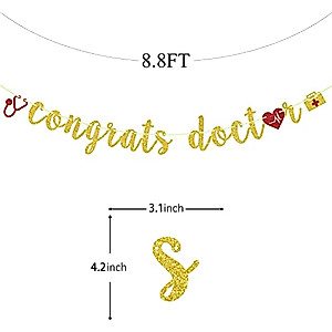Gold Glitter Doctor Decorations, Congrats Doctor Banner, 2022/2023 Doctor Graduation Sign, School Nurse Office Decorations