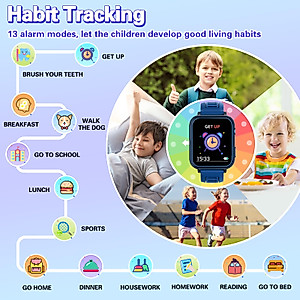 Vakzovy Kids Smart Watch with 26 Puzzle Games HD Camera MP3 Player Audiobook Video Pedometer Habit Tracking Learn Card Flashlight Kids Smart Watch Boys Gift for 5-12 Year Old Boys Toys
