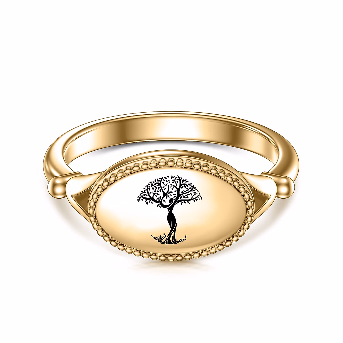 SIMONLY 925 Sterling Silver Tree Of Life Ring Natural Ring for Women