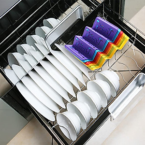 6PCS Taco Holder Stands with Unique Island Pattern, Colorful Premium Large Taco Holders Set of 6, Taco Stands for 3 Tacos, Street Taco Rack, PP Material, Dishwasher & Microwave Safe, Taco Tuesday