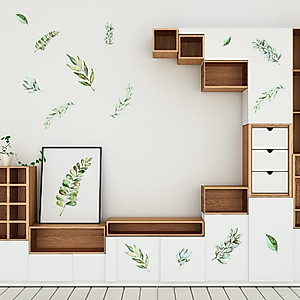 276 Pieces Country Leaves Peel and Stick Wall Decals Leaves Wall Decals Modern Wall Art Decals Temperate Leaves Wall Decals Stickers Fresh Leaf Wall Decals Plants Tree Leaves for Kids Nursery Room