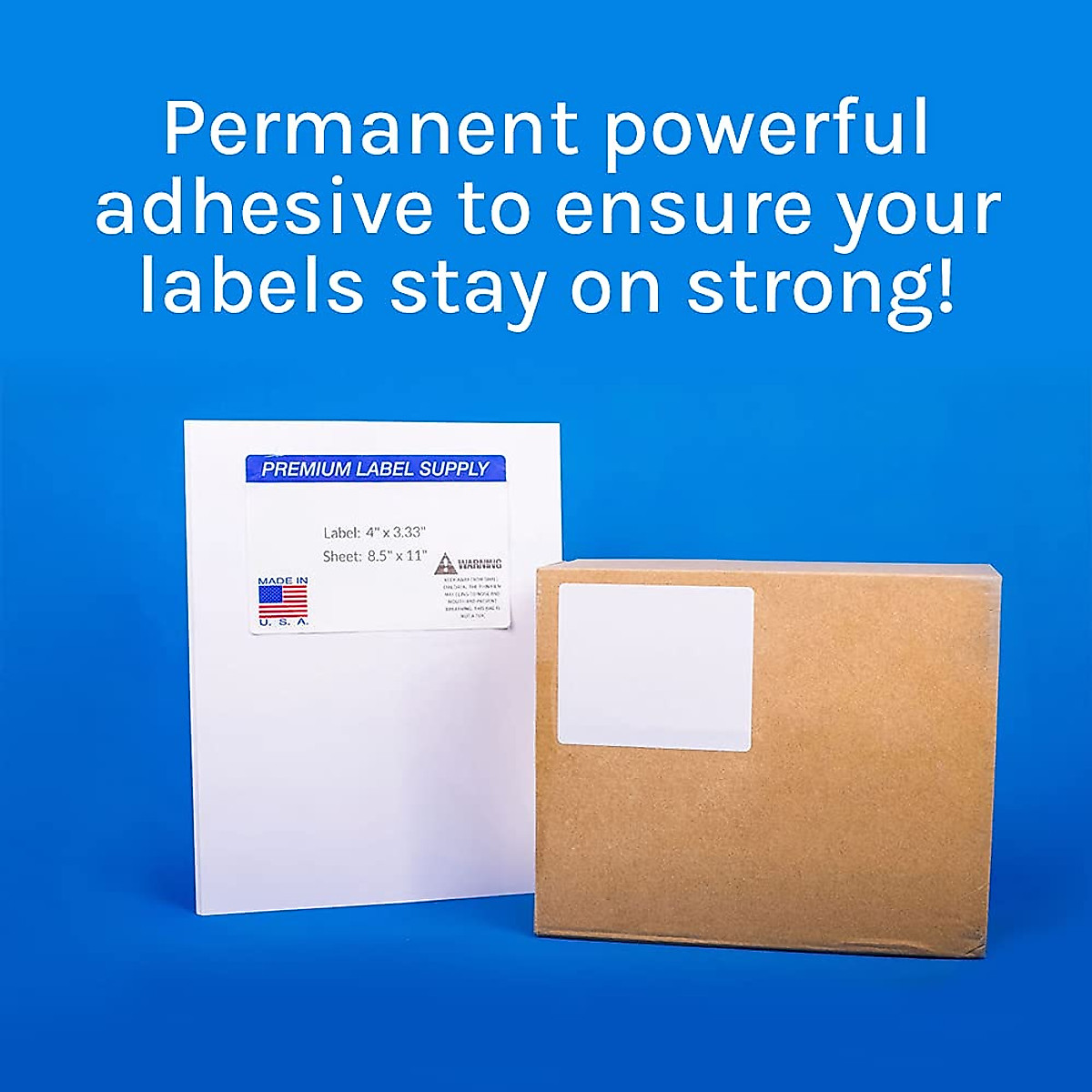 Premium Label Supply White Sticker FBA Labels – 4" x 3.33" – Laser/Inkjet Compatible – (6 Labels/Sheet), 25 Sheets - 150 Total Adhesive Labels