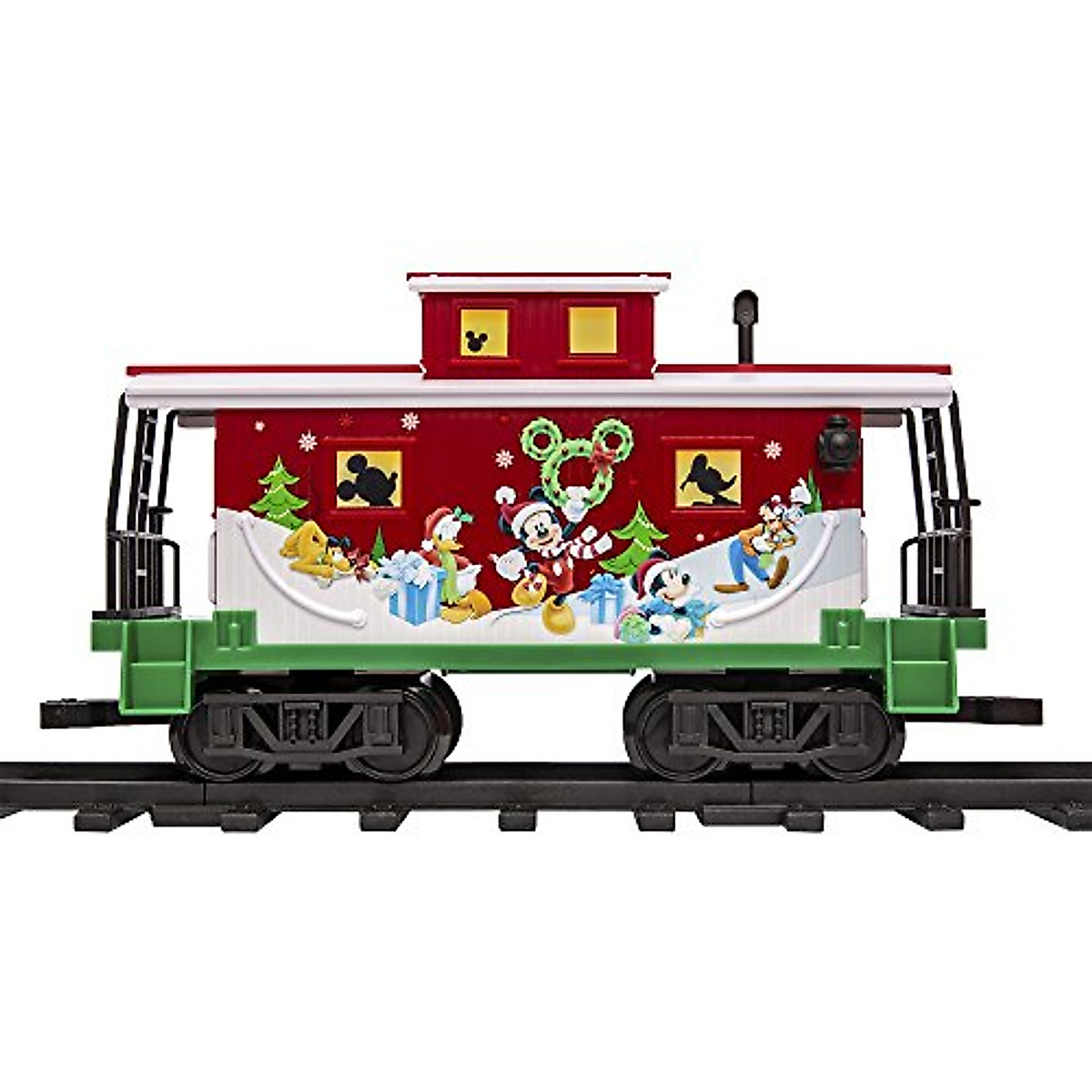 Lionel Battery-Operated Disney Mickey Mouse Express Toy Train Set with Locomotive, Train Cars, Track & Remote with Authentic Train Sounds, & Lights for Kids 4+