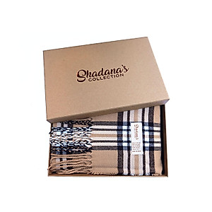 Classic Cashmere Feel Winter Scarf Super Soft Collection (CAMEL PLAID)