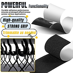 4.4''×20 Feet Black Heavy Duty Hook and Loop Tape Adhesive,Prevent Sofa Cushions, Patio Cushions, Carpets, mattresses Sliding,After use Anti Non Slip (4.4 Inch x 20 Feet)
