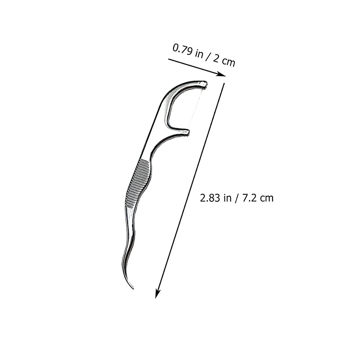 HEMOTON 6pcs Dental Floss Pick Portable Angled Flossers Stainless Steel Toothpicks Outdoor Teeth Cleaning Tools for Travel Teeth Care