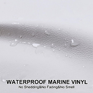 Synthetic Leather Vinyl Marine Fabric, Replacement Boat Houseboats Interior Bolsters and Headliners, Softer and More Durable (108x55inch, White)
