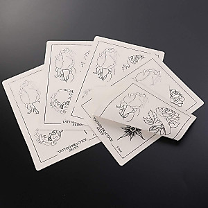 SUPVOX 5pcs Tattoo Practice Skin Rose Pattern Silicone Tattoo Skin for Tattoo Learning Training