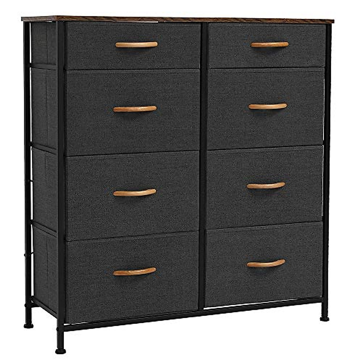 Vertical Furniture Storage Tower - Sturdy Steel Frame, Easy Pull Fabric Bins - Organizer Unit for Bedroom, Hallway, Entryway, Closets - 8 Drawers