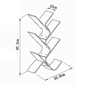 Nordic Wood Magazine Rack Office Landing Newspaper Rack Creative Children's Bookshelf Living Room Simple Racks (Color : Blue)