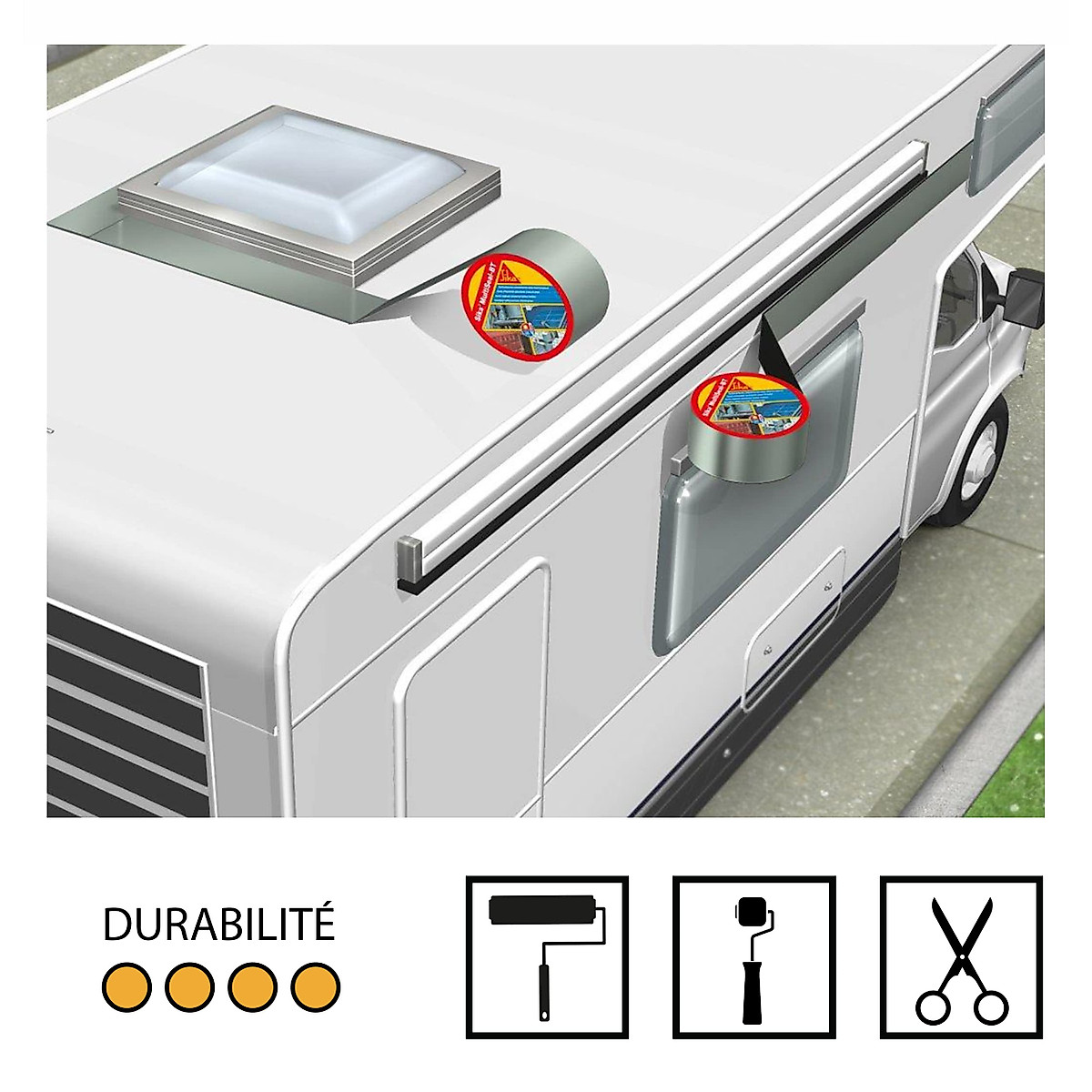 Sika Multiseal, Tear-resistant self-adhesive sealing strip, 150mm x 10m, Gray