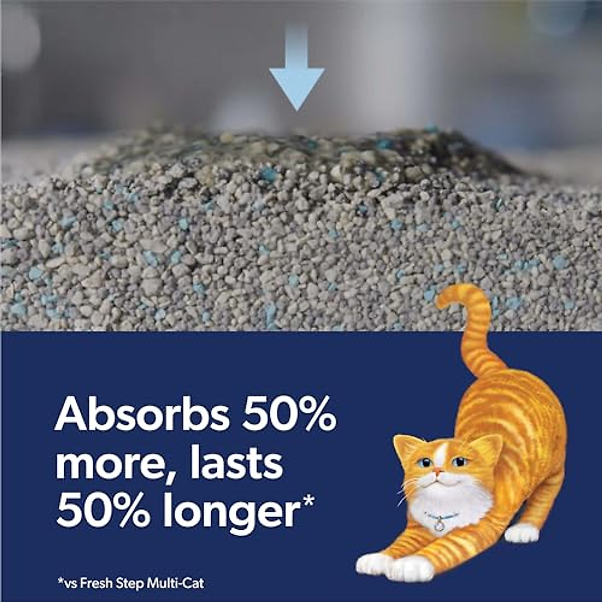 Fresh Step Outstretch Long Lasting Clumping Litter Simply Unscented, Activated Charcoal Litter Lasts 50% Longer, 19 lb. Box