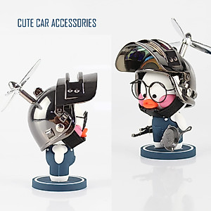 Collyon Car Dashboard Ornament Cute Rubber Duck，Office Car Cab Ornaments,Cool Spectacled Duck