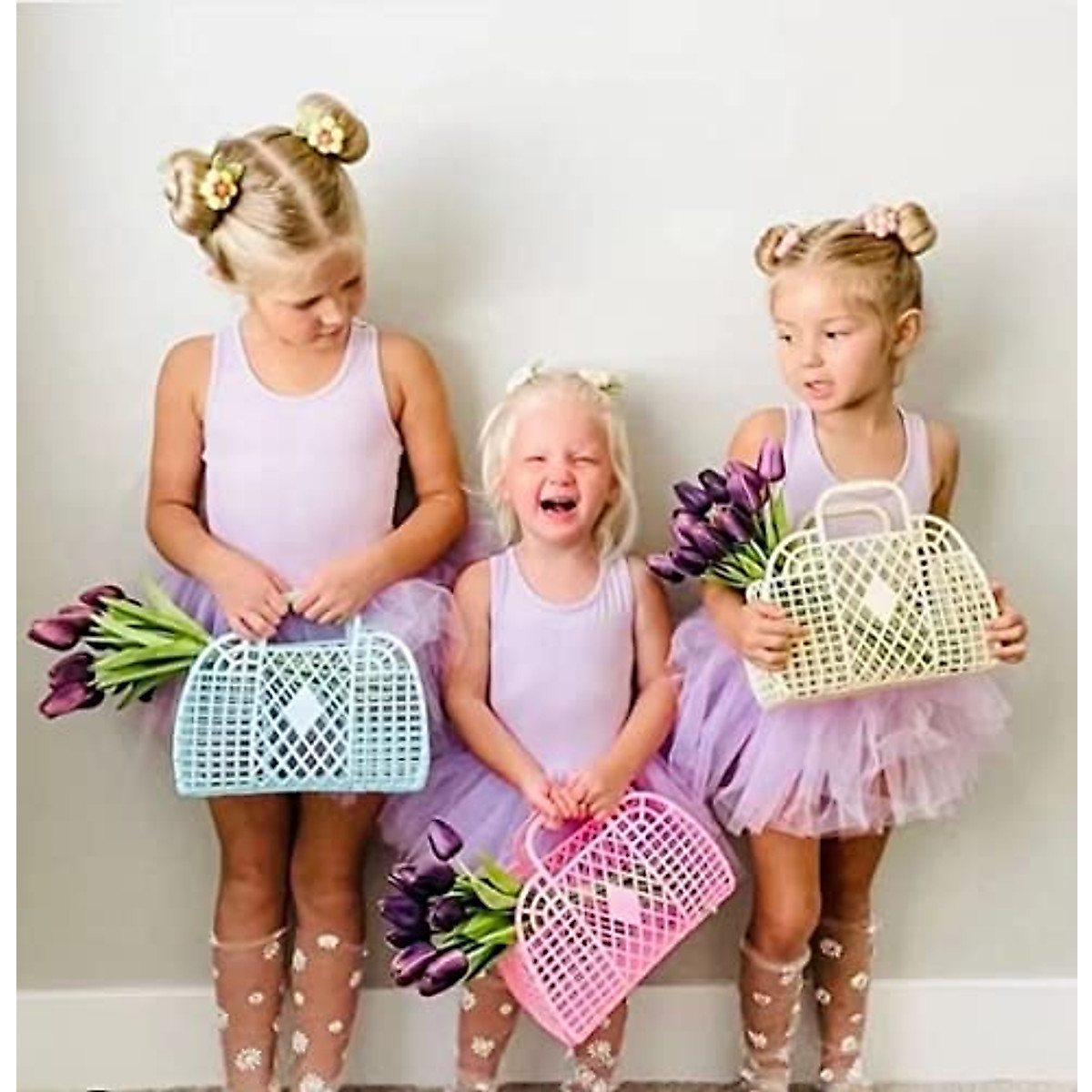 Makukke Jelly Bag for Women,Beach Tote Bag Womens' Fashion Plastic Jelly Purse,80's Retro Purse with Burlap Bags