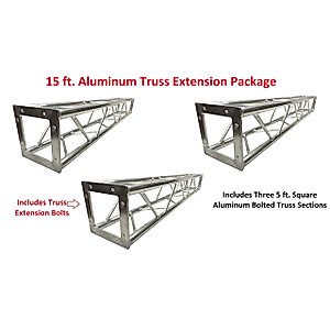 3x 5ft Lighting Square Aluminum Bolted Truss 15' span Stand Universal DJ 5' NEW