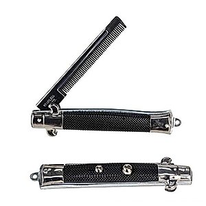 Rhode Island Novelty 9 Inch Stainless Steel Switch-Blade Combs Pack of 2