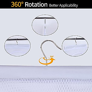 GUMQDD Breathable Mesh Laundry Hamper, Bringing Hooks Foldable Hanging Shower Caddy, Fast Drying Portable Space Saving Storage Bag, Applied to College Dorm Rooms, Gym, Swimming and RV Travel (White)