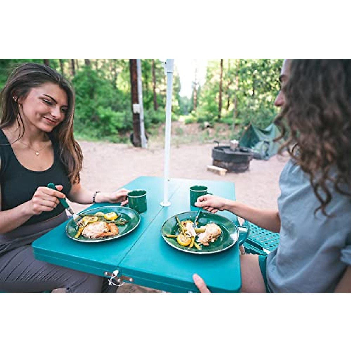 Stansport Picnic Table and Umbrella Combo - Green (615)