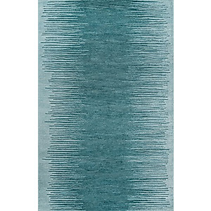 Momeni Rugs Delhi Collection 100% Wool Hand Carved & Hand Tufted Contemporary Area Rug, 8' x 10', Aqua Blue