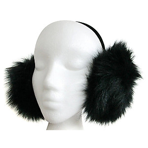 Dyed Black Fox Earmuffs