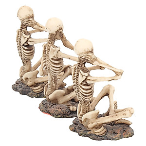 Nemesis Now AL50292 See No, Hear No, Speak No Skeletons Figurine, Ivory