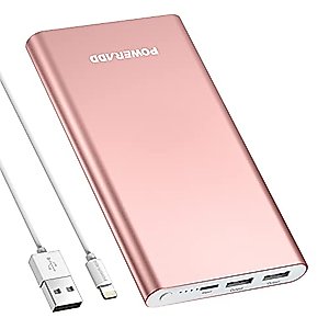 EnergyCell Pilot 4GS Portable Charger,12000mAh Fast Charging Power Bank Dual 3A High-Speed Output Battery Pack Compatible with iPhone 12 11 X Samsung S10 and More - A-Rose Gold