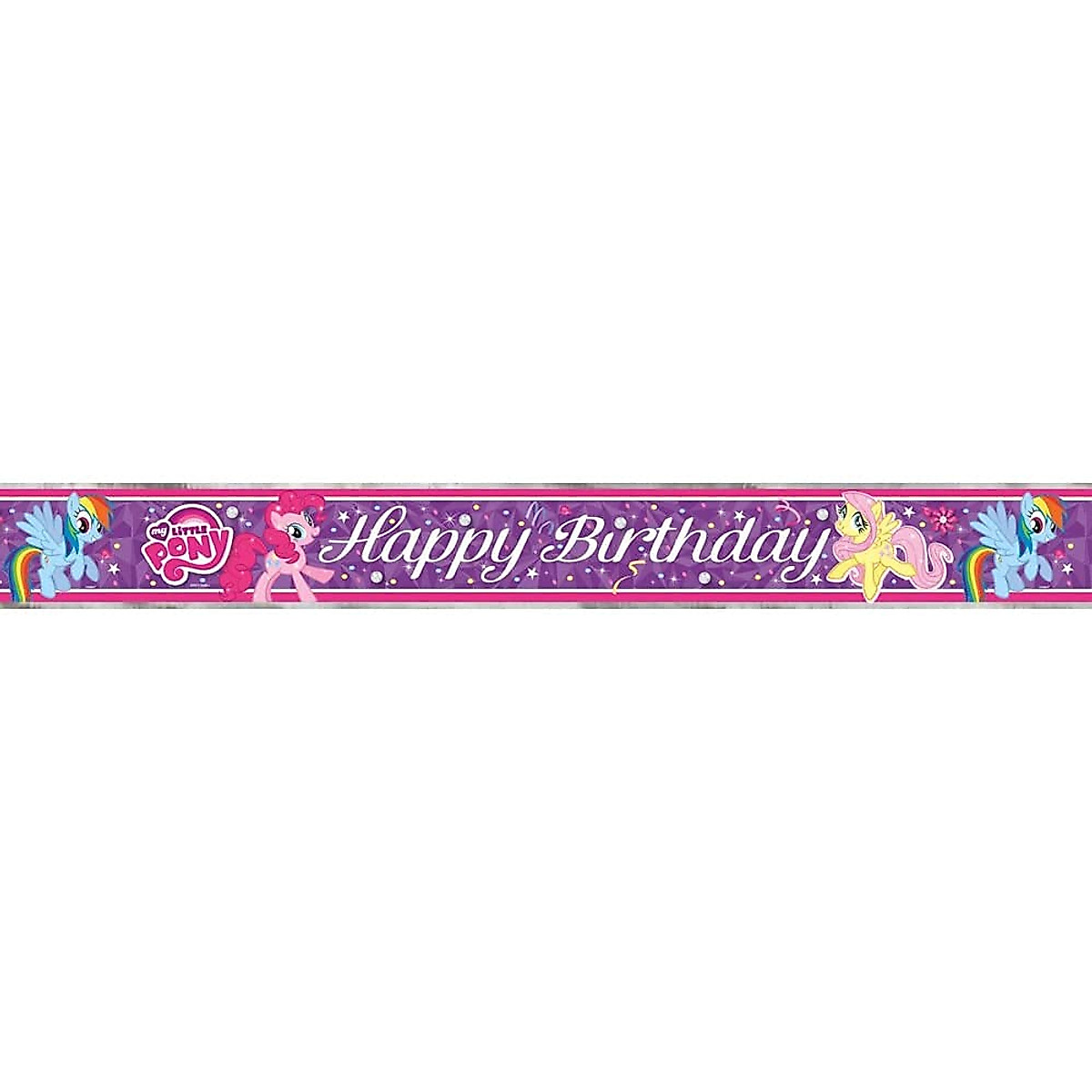 My Little Pony Birthday Party Supplies Favor Deluxe Bundle Pack Serves 16 includes 16 Plates, 16 Napkins, 1 Table Cover, 1 Banner, 16 Loot Bags, 24 Tattoos, 1 Dinosaur Sticker Sheet