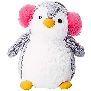 Aurora World Pompom 9' Penguin Plush with Pink Ear Muff from
