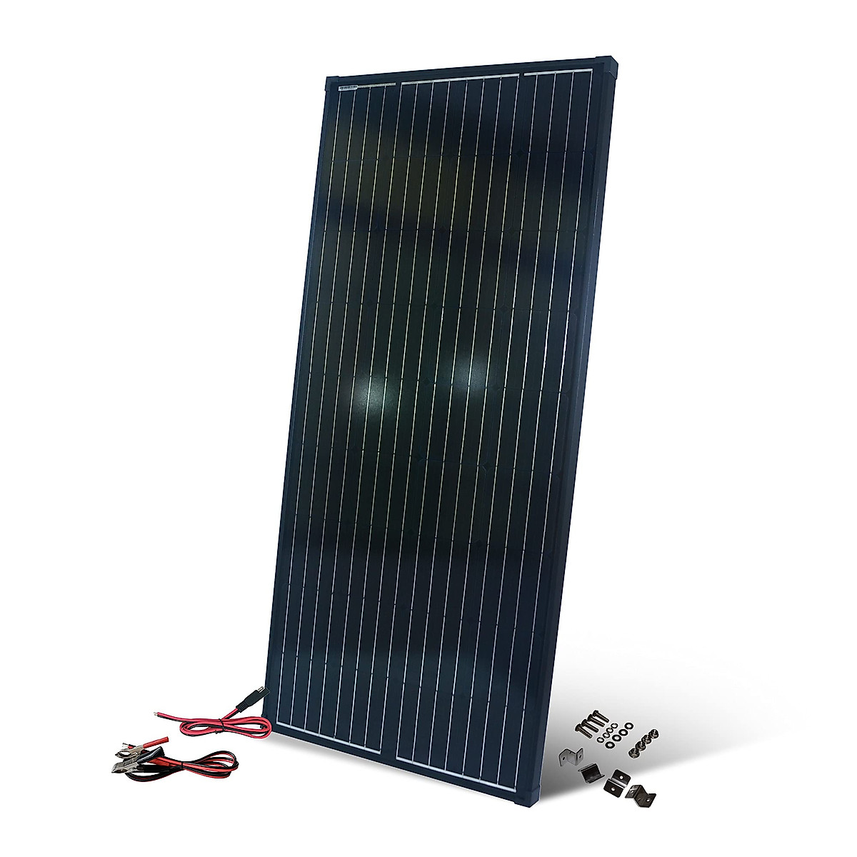 Nature Power 50215 215 Watt 12 Volt Cables and Mounting Brackets Solar Panel, Black
