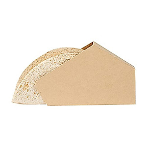 Restaurantware Bio Tek 6 .25 x 2 x 3.75 Inch Single Taco Holder 200 Greaseproof Stand Up Taco Holder - Large Self-Standing Kraft Paper Paper Taco Holder Freezable