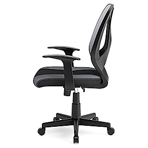 Signature Design by Ashley Beauenali Home Office Swivel Desk Chair, 25"W x 23"D x 40"H, Light Gray & Black