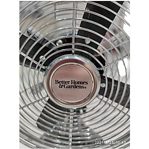 Better Homes & Gardens 8 inch Retro 3-Speed Metal Tilted-Head Oscillation Table Fan BHS036163273003, Black (Renewed)