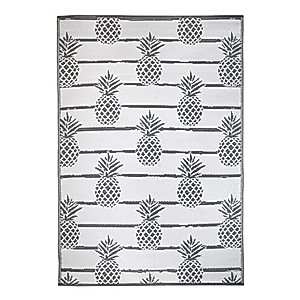 Healthy Choices Outdoor Area Rug - 4 x 6 ft - Waterproof, Fade Resistant, Reversible, Premium Recycled Plastic, Lightweight Floor Mat for RV, Patio, Deck, Picnic, Beach, Trailer, Camping - Silver