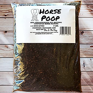 Horse Manure Garden Fertilizer, 100% Natural Aged Unpasteurized Composed and Sifted Plant Food by Horse Poop