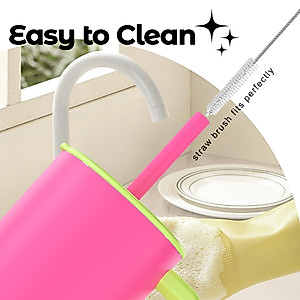 winiwo 40 oz Tumbler with Handle and Straw for Her, Flexible Straw, Insulated Tumbler Cups with Silicone Bottom, Keeps Beverages Cold Up to 24 Hours, Gym/Work/Travel/School/Gift（Ruby Red）