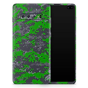 DesignSkinz Dark Green and Gray Digital Camouflage Protective Vinyl Decal Wrap Skin Cover Compatible with The Samsung Galaxy S20 (Screen Trim & Back Glass Skin)
