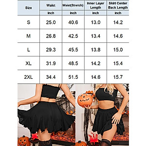Avidlove Women's Pleated Skater Skirt Basic Casual High Waisted Ruffles Flared Mini Skirts Western Outfit (Black,M)