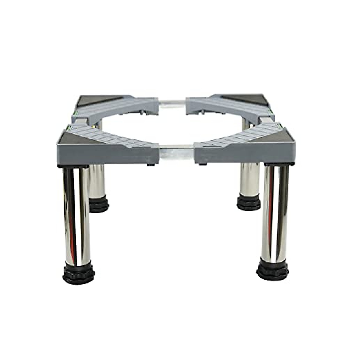 Pedestal for Dishwasher/Wine Cooler Heightened 10" Machine Stand Telescopic Length/Width 17"-25" Mini Fridge Stand Air Conditioner Base Anti-vibration Mat Gray (Legs:10",4Legs)