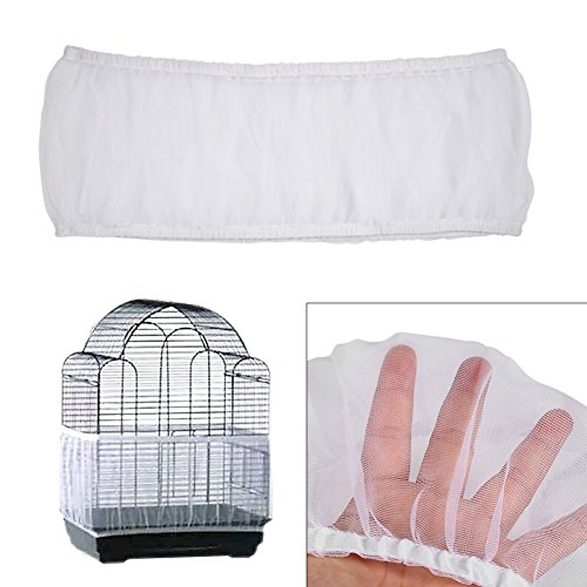Pssopp Bird Cage Cover Durable Breathable Washable Mesh Seed Catcher Seed Catcher Guard Net Cover Large Size Bird Cage Good Night Cover (4 Colors)