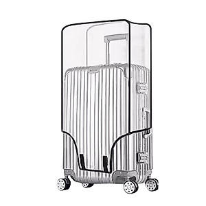 Clear Suitcase Cover - 20 24 26 28 30 Inch Waterproof PVC Suitcase Cover - Transparent Travel Suitcase Wrap - Protective Cover Case for Wheeled Luggage (20-Inch)