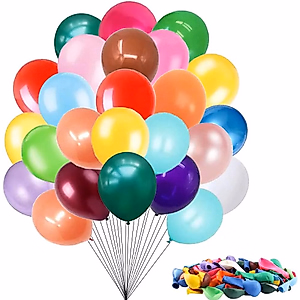Glamouring Star Party Balloons 100pcs | 12in Assorted Colorful Balloons | Bulk Pack Latex Balloons for Birthday, Party, Wedding, Anniversary and Vacations (12 In, 100, Pcs)