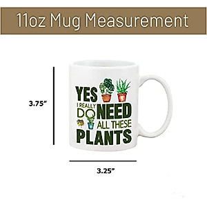 Babimarkeebei Funny Standard Plants Lover Gifts for Women Mom Plant Gifts Plant Addict Coffee Mug for Crazy Plant Lady Men Plant Themed Gift for Christmas Birthday All I Need is Plants Cup Spoon